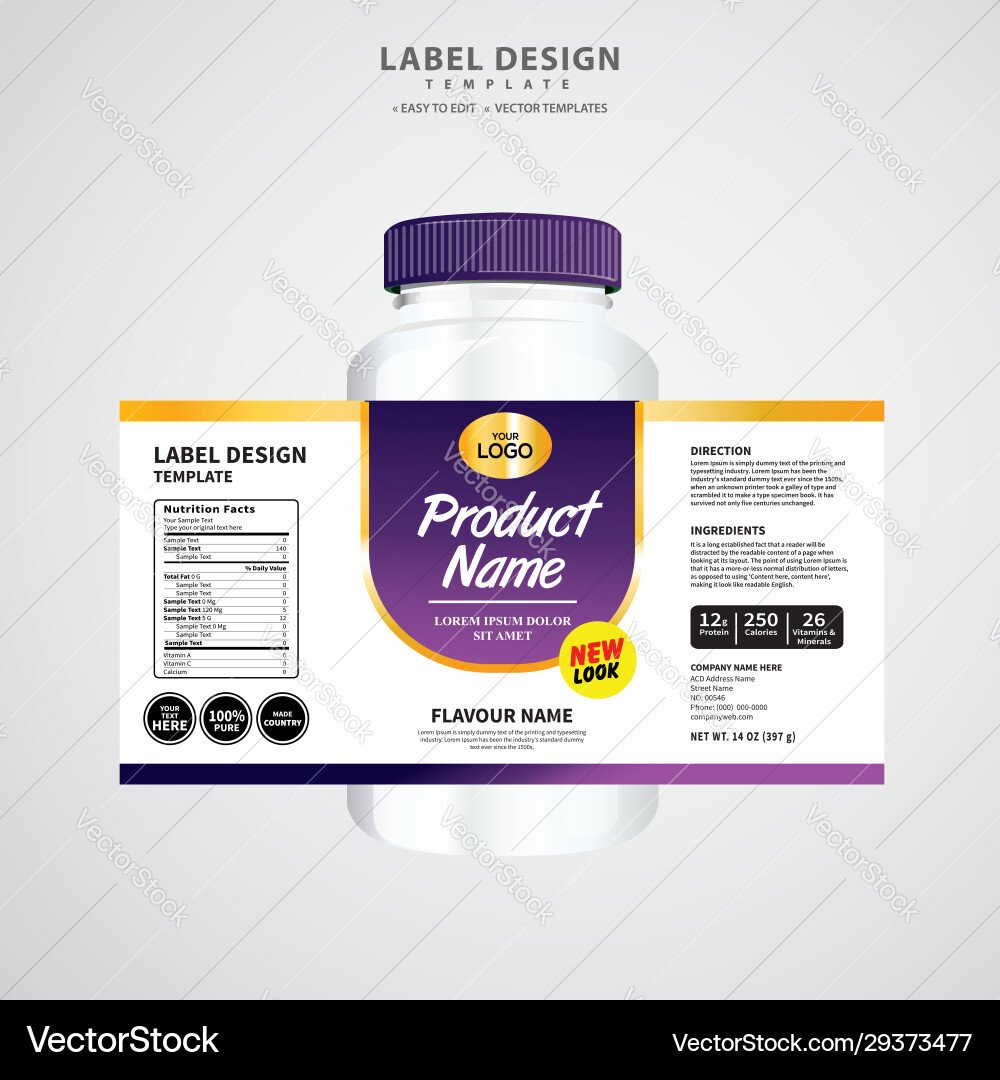 Label and packaging template design Royalty Free Vector