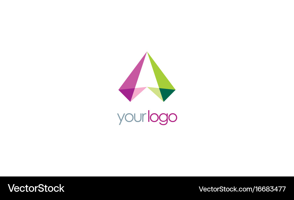 Letter a triangle shape logo Royalty Free Vector Image