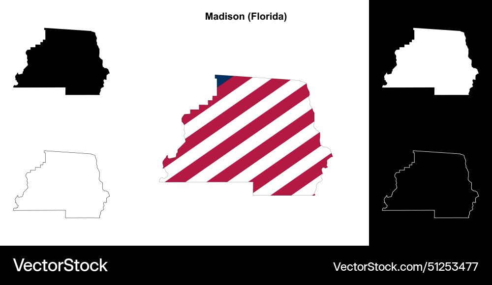 Madison outline map Royalty Free Vector Image - VectorStock