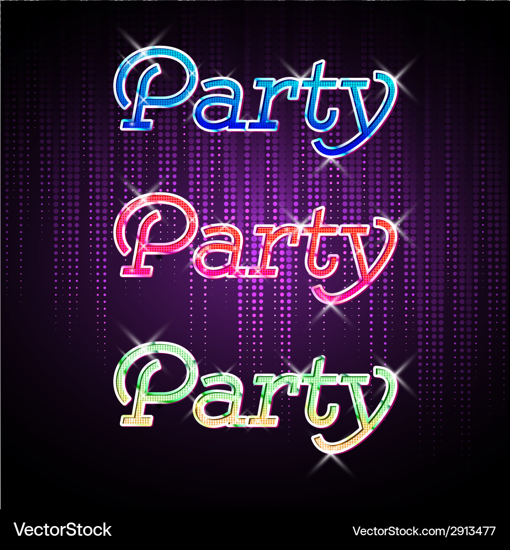 Neon sign disco party Royalty Free Vector Image