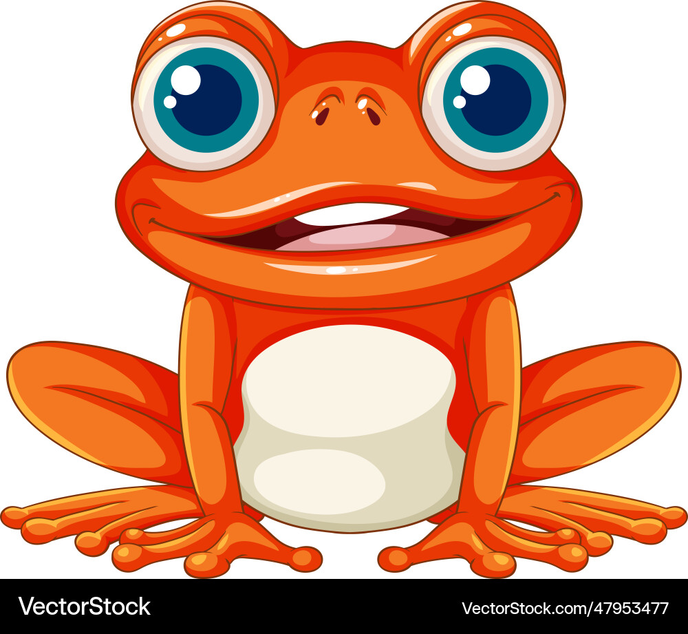 Orange frog cartoon Royalty Free Vector Image - VectorStock
