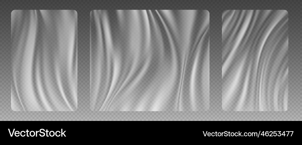 Plastic film realistic stretch wrap wrinkled Vector Image