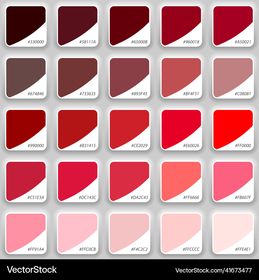 Red Neomorphism Color Swatches Royalty Free Vector Image
