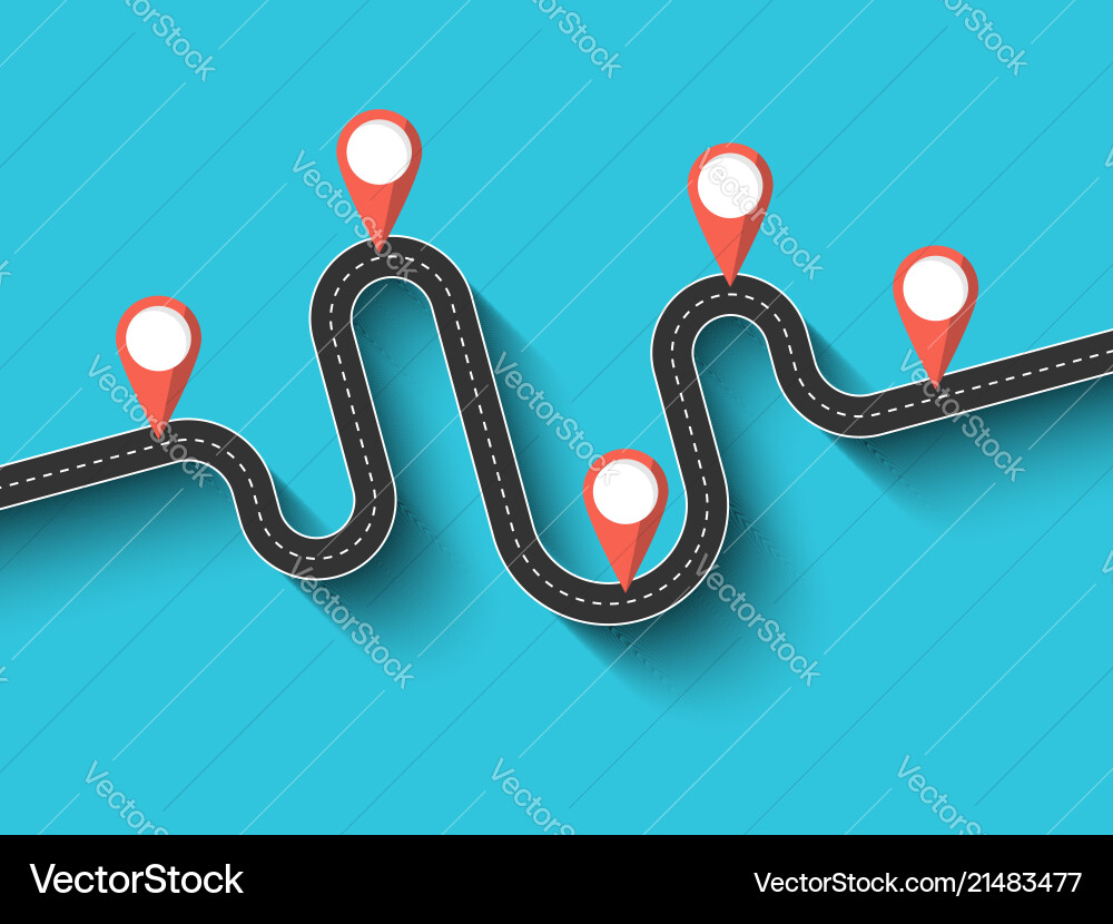 Road trip and journey route business Royalty Free Vector