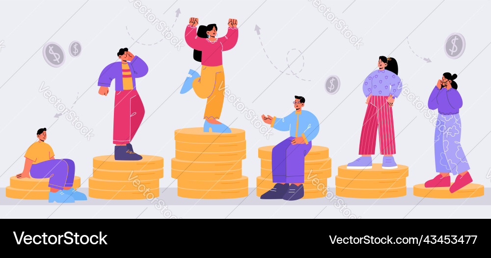 Salary difference society structure hierarchy Vector Image