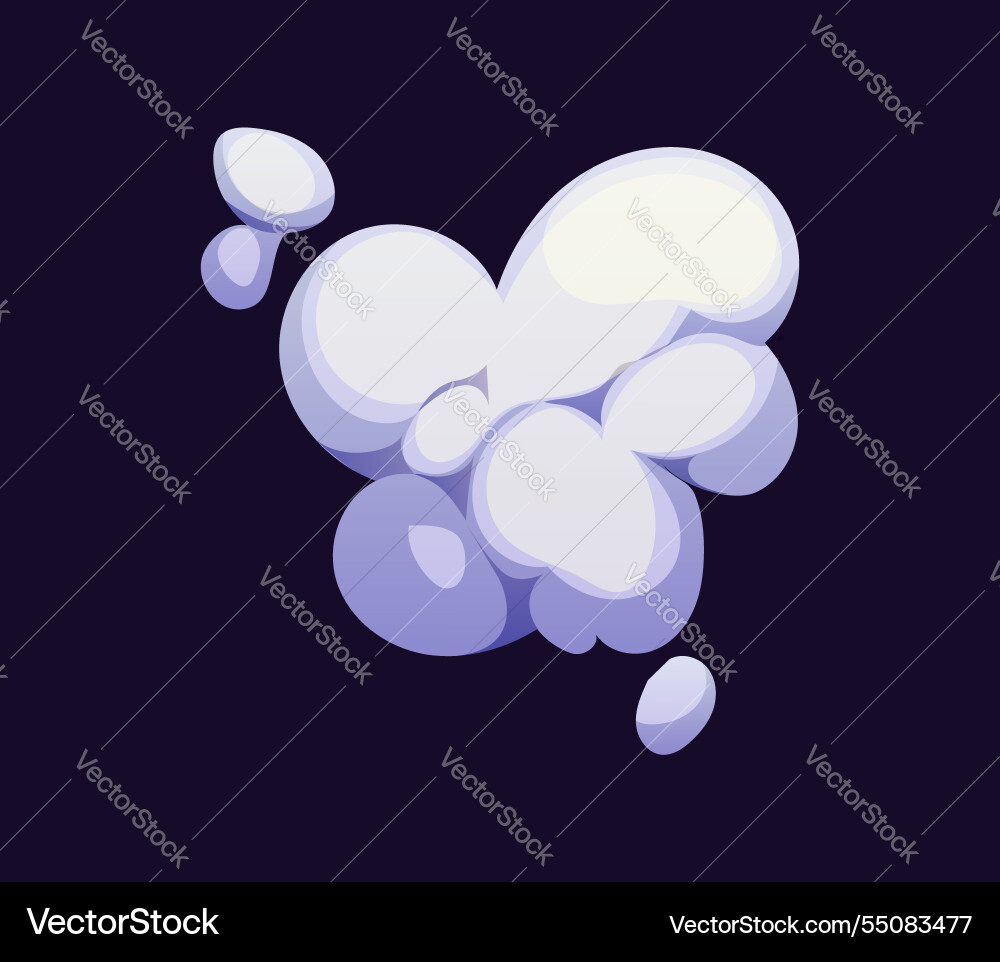Smoke cloud cartoon puff effect comic fume blow Vector Image