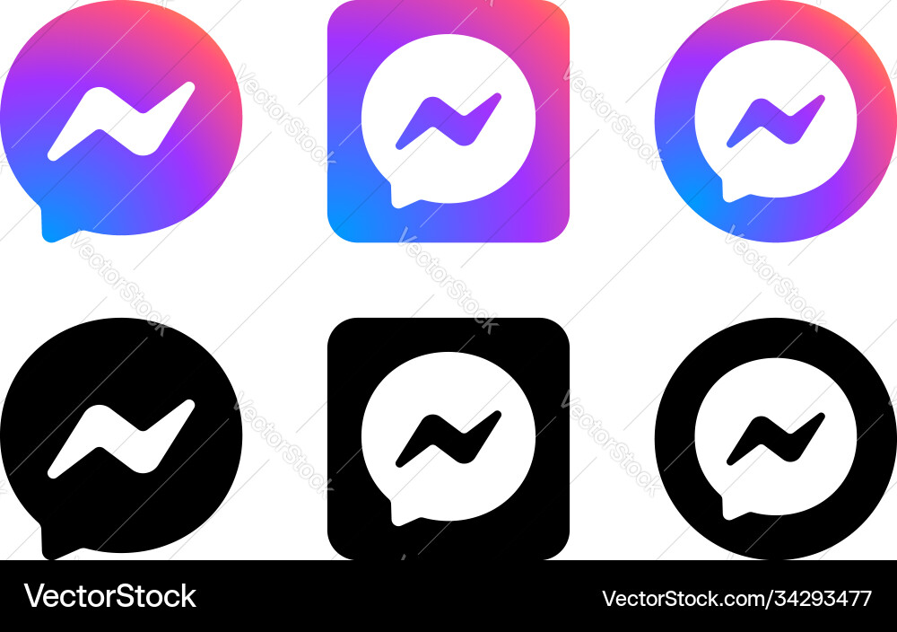 Social media network messenger logos or icons Vector Image