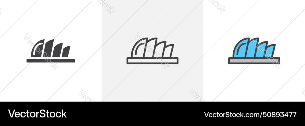 Sydney opera house icon set australia landmark Vector Image