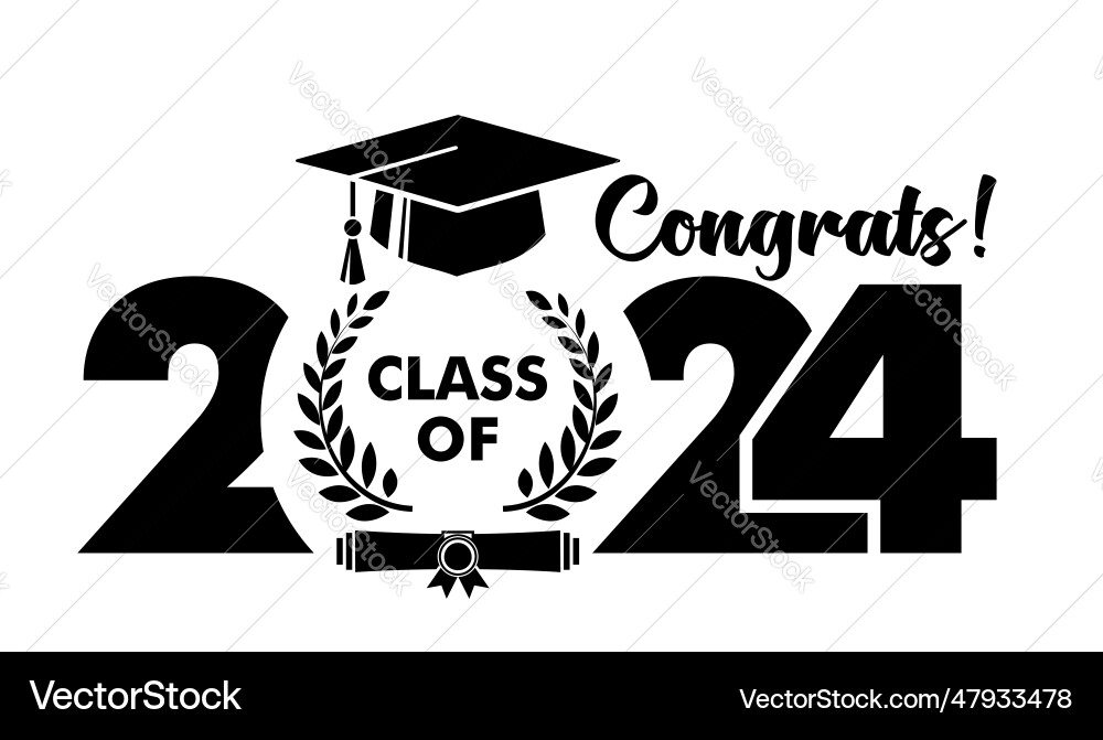 2024 graduate class logo Royalty Free Vector Image