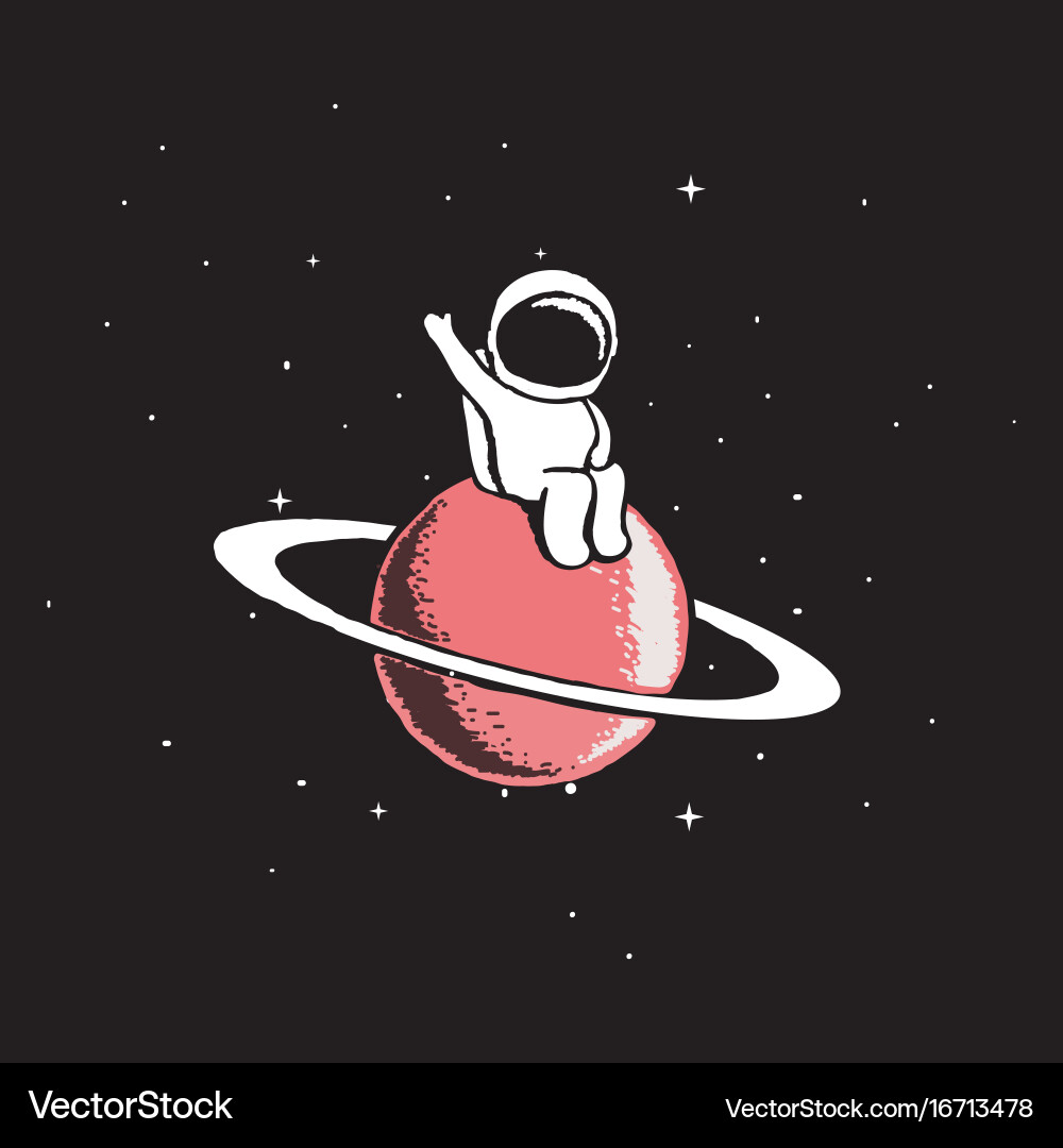 Baby astronaut sits on saturn Royalty Free Vector Image Baby astronaut sits on saturn Royalty Free Vector Image
