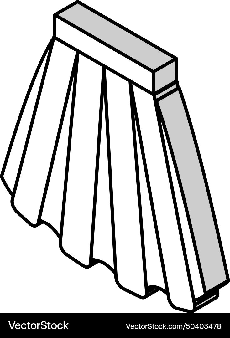 Box pleat skirt isometric icon Royalty Free Vector Image