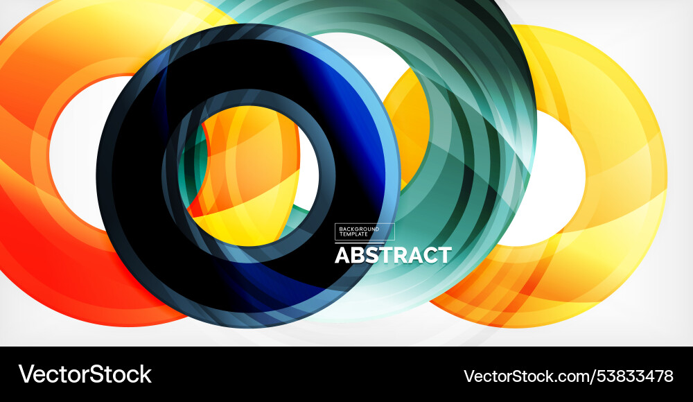 Bright colorful circles with light effects Vector Image
