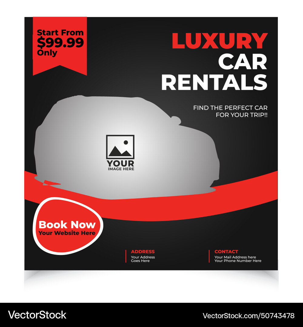 Car rent brochure flyer design layout template Vector Image