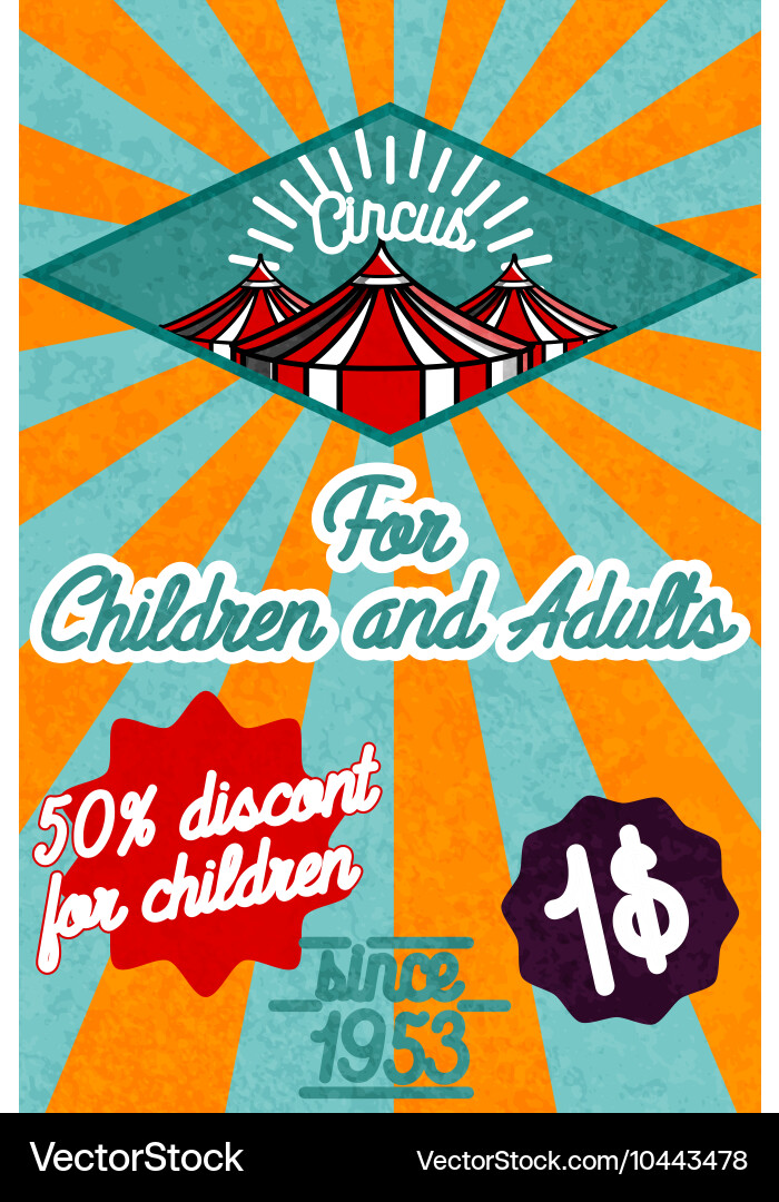 Cute circus card design Royalty Free Vector Image