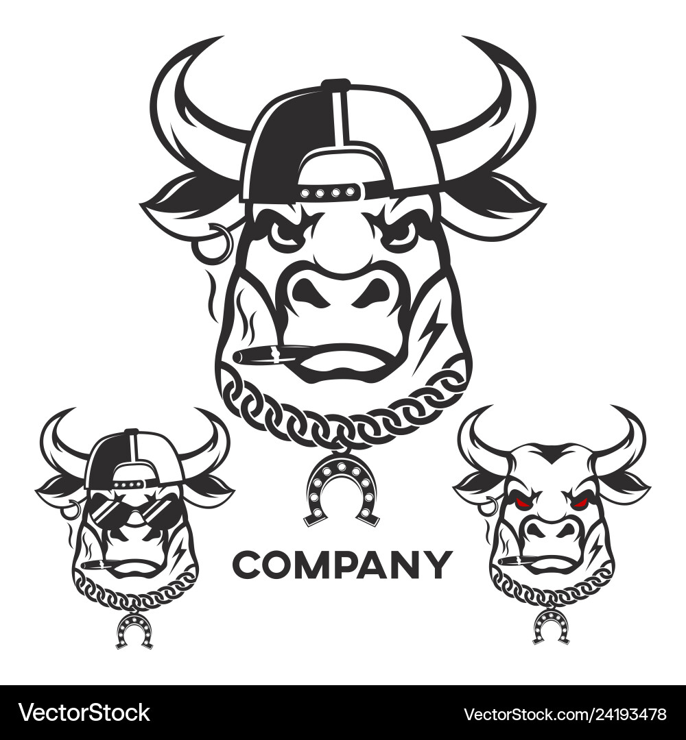 Evil bull head logo Royalty Free Vector Image - VectorStock