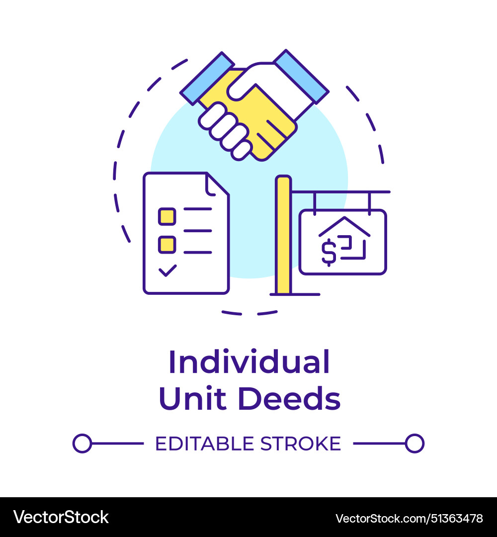Individual unit deeds multi color concept icon Vector Image