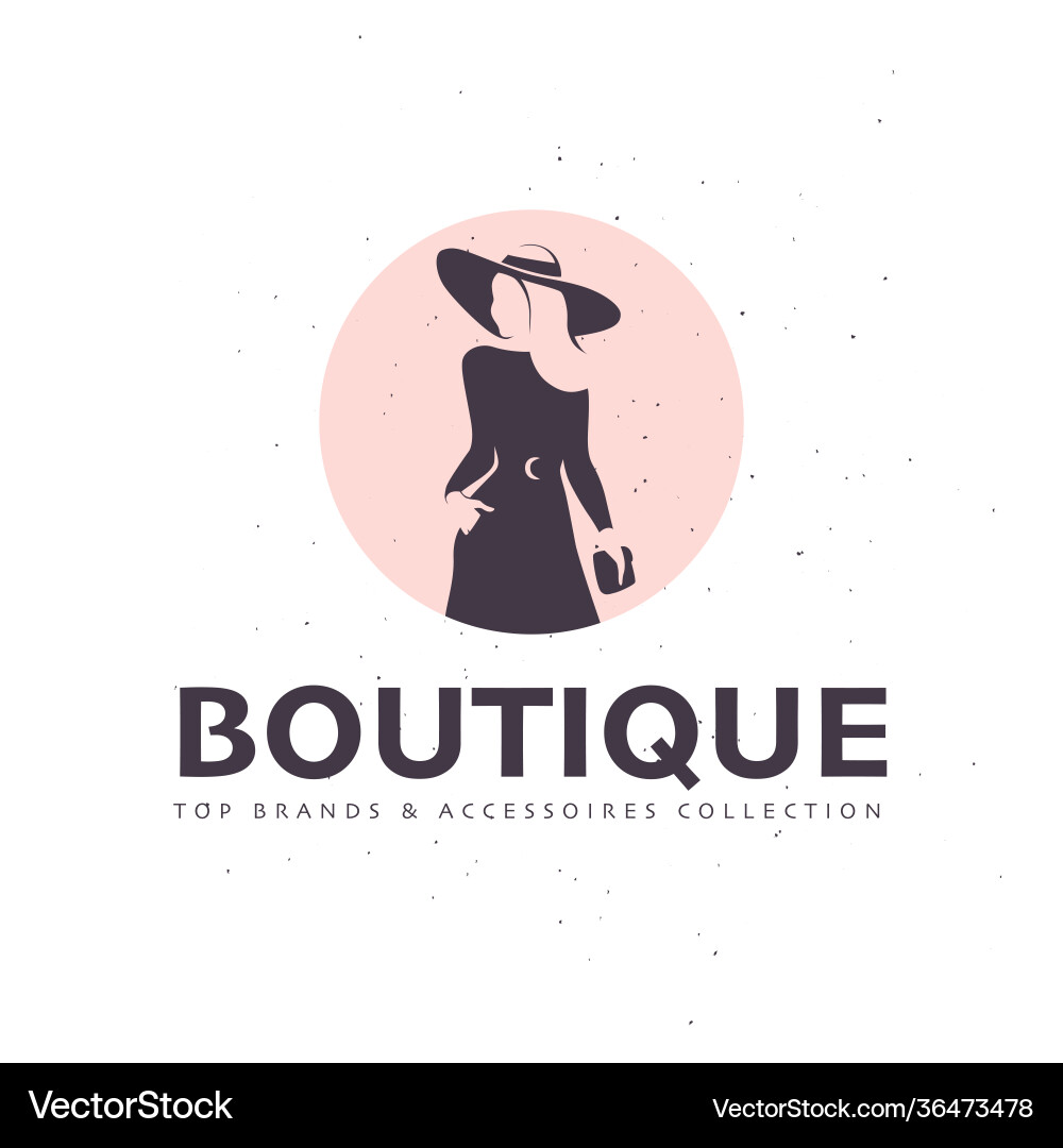 Lady boutique logo design template isolated Vector Image