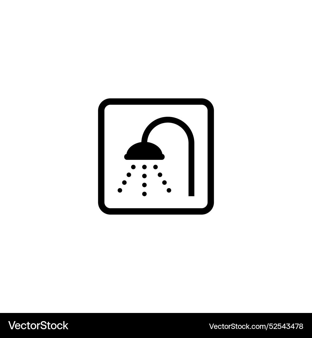 Minimalist black and white shower icon perfect Vector Image