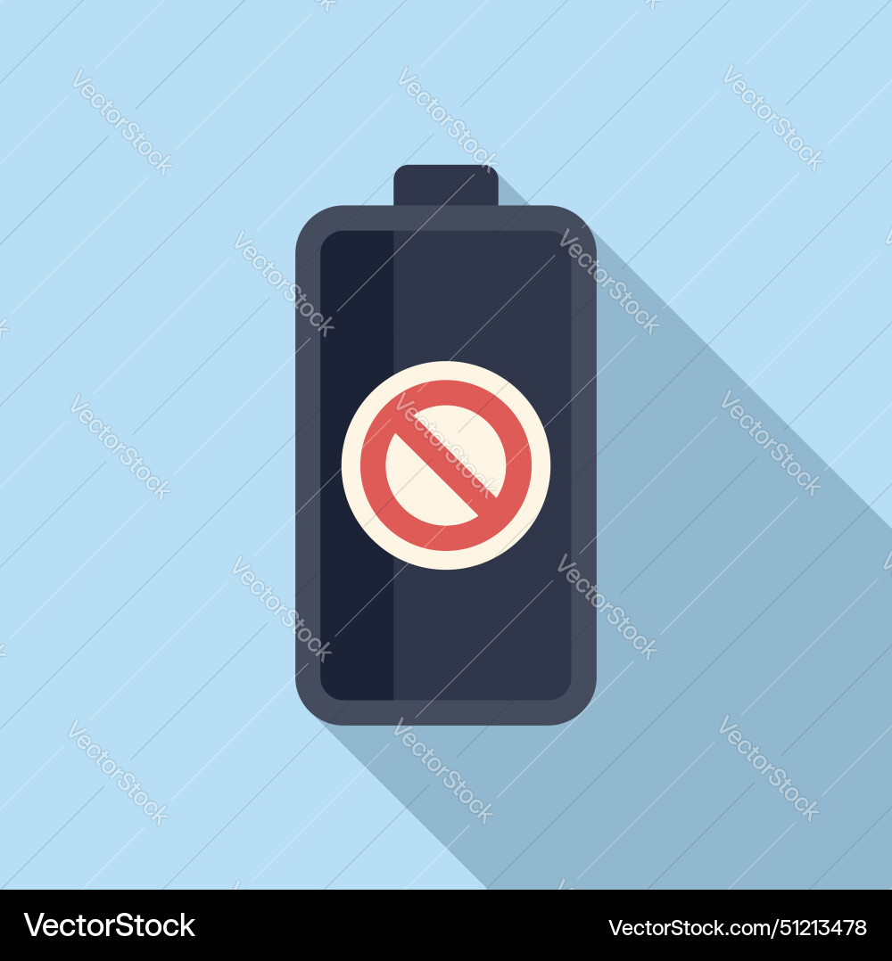 No charging battery icon flat low power Royalty Free Vector