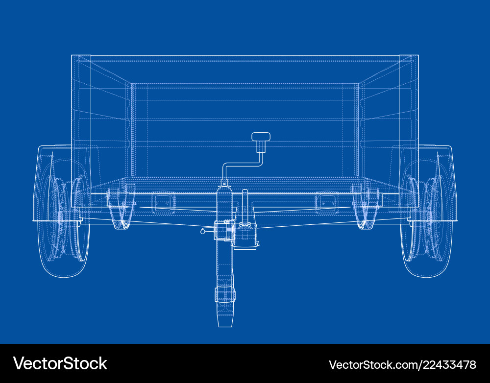 Open trailer sketch Royalty Free Vector Image - VectorStock