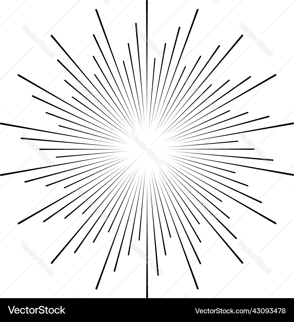 Radial and radiating burst ray lines abstract Vector Image