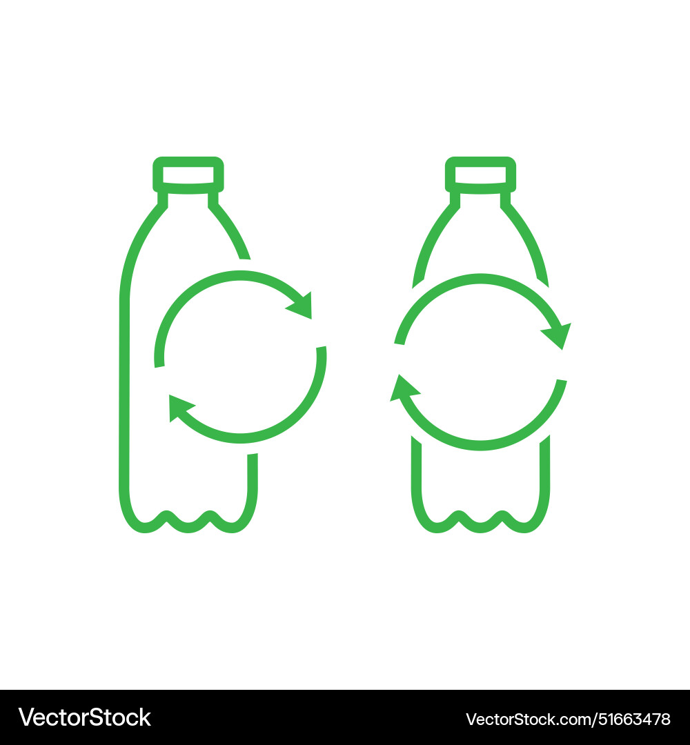 Recycle plastic bottle icon set Royalty Free Vector Image