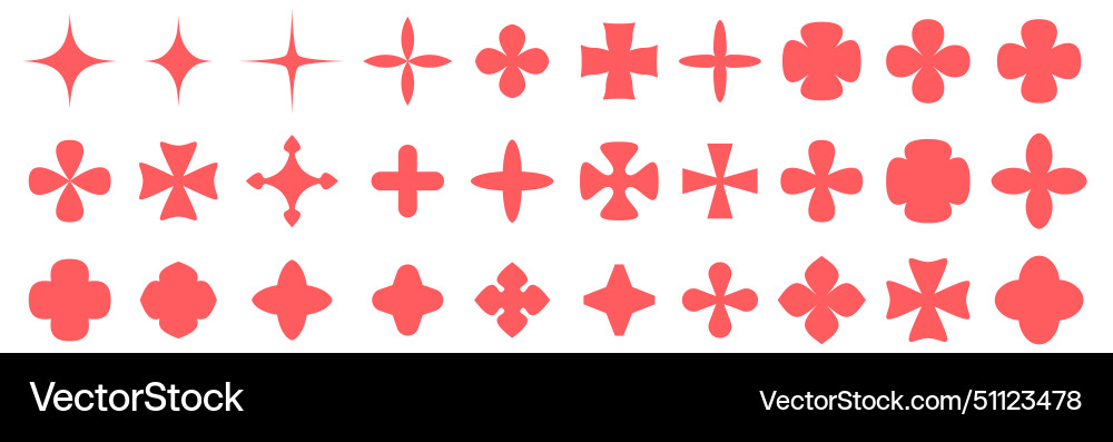 Red geometric shapes collage Royalty Free Vector Image