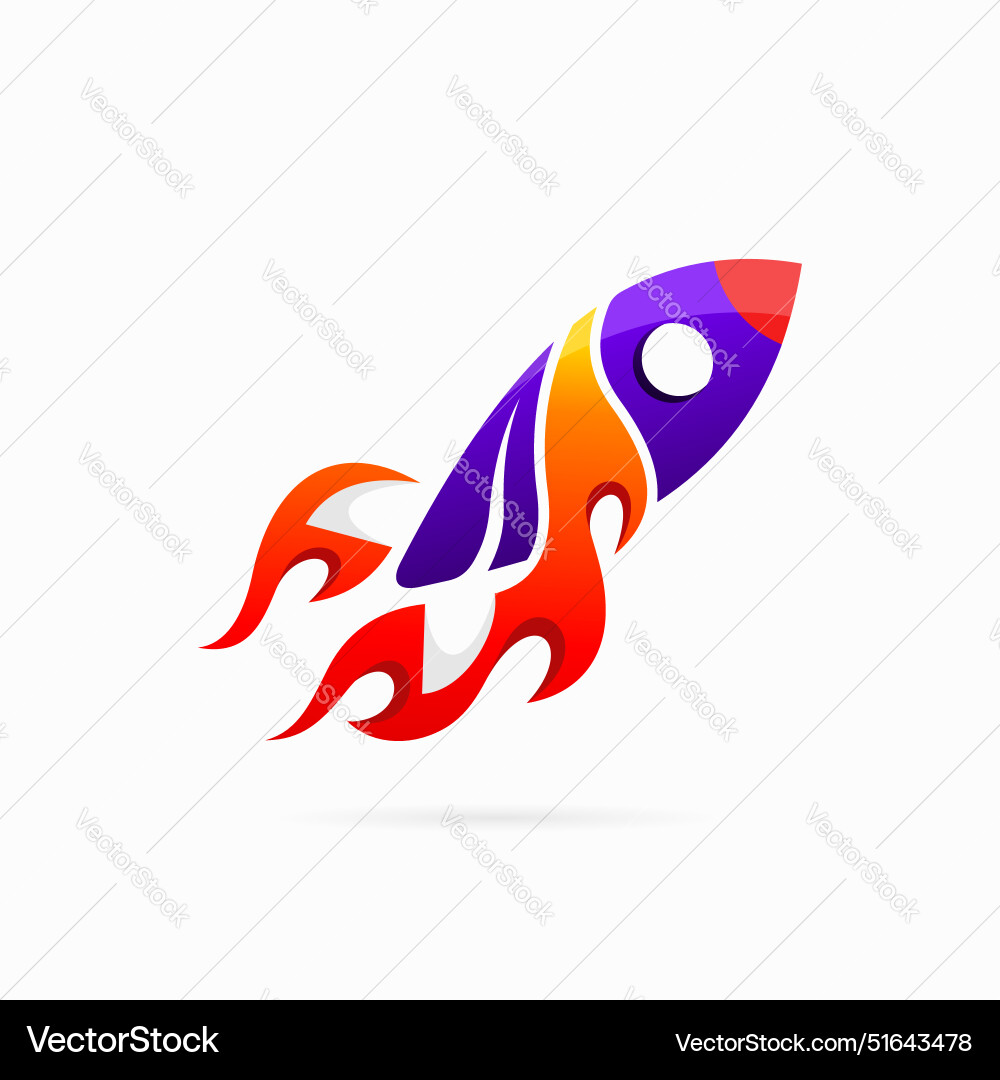 Rocket fire logo fire rocket logo Royalty Free Vector Image