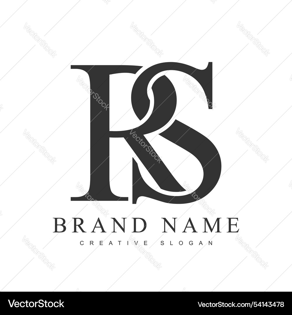 Rs trendy logotype template initial letter r Vector Image