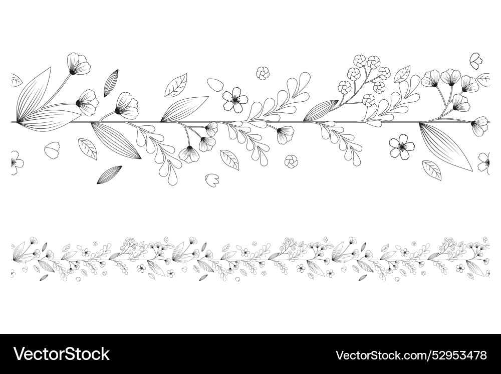 Spring art flower with leaves botanical Royalty Free Vector