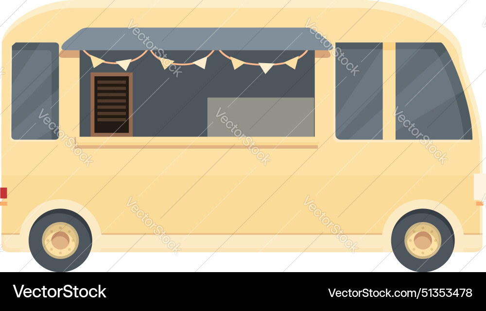 Vintage cartoon camper van Royalty Free Vector Image