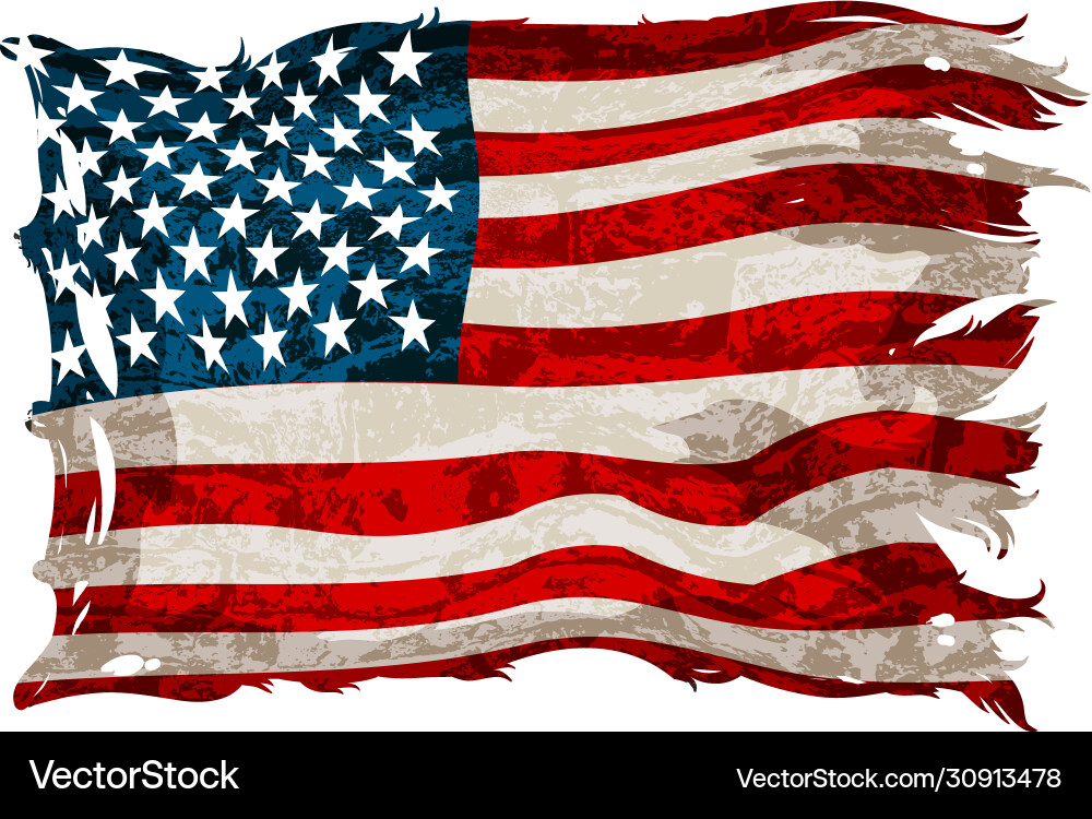Weathered American Flag - Vintage Style Royalty Free Vector