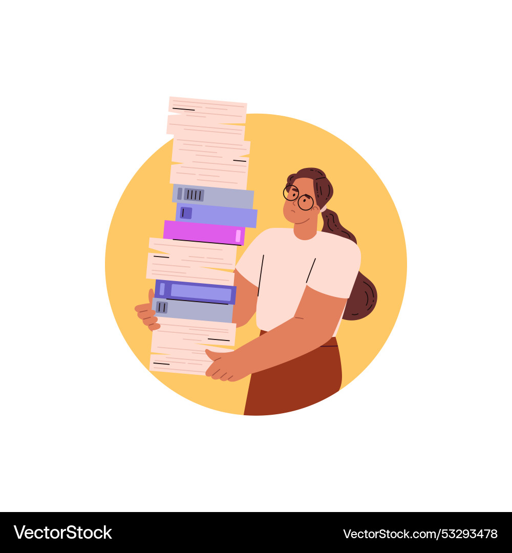 With a tired woman Royalty Free Vector Image - VectorStock
