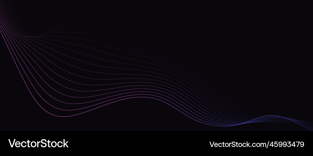 Abstract dynamic violet and blue waves on dark Vector Image