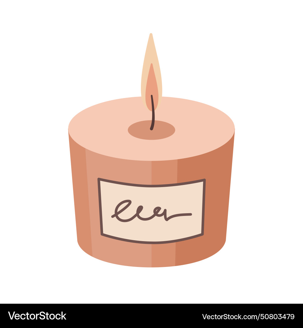 Aromatherapy burning candle isolated on white Vector Image