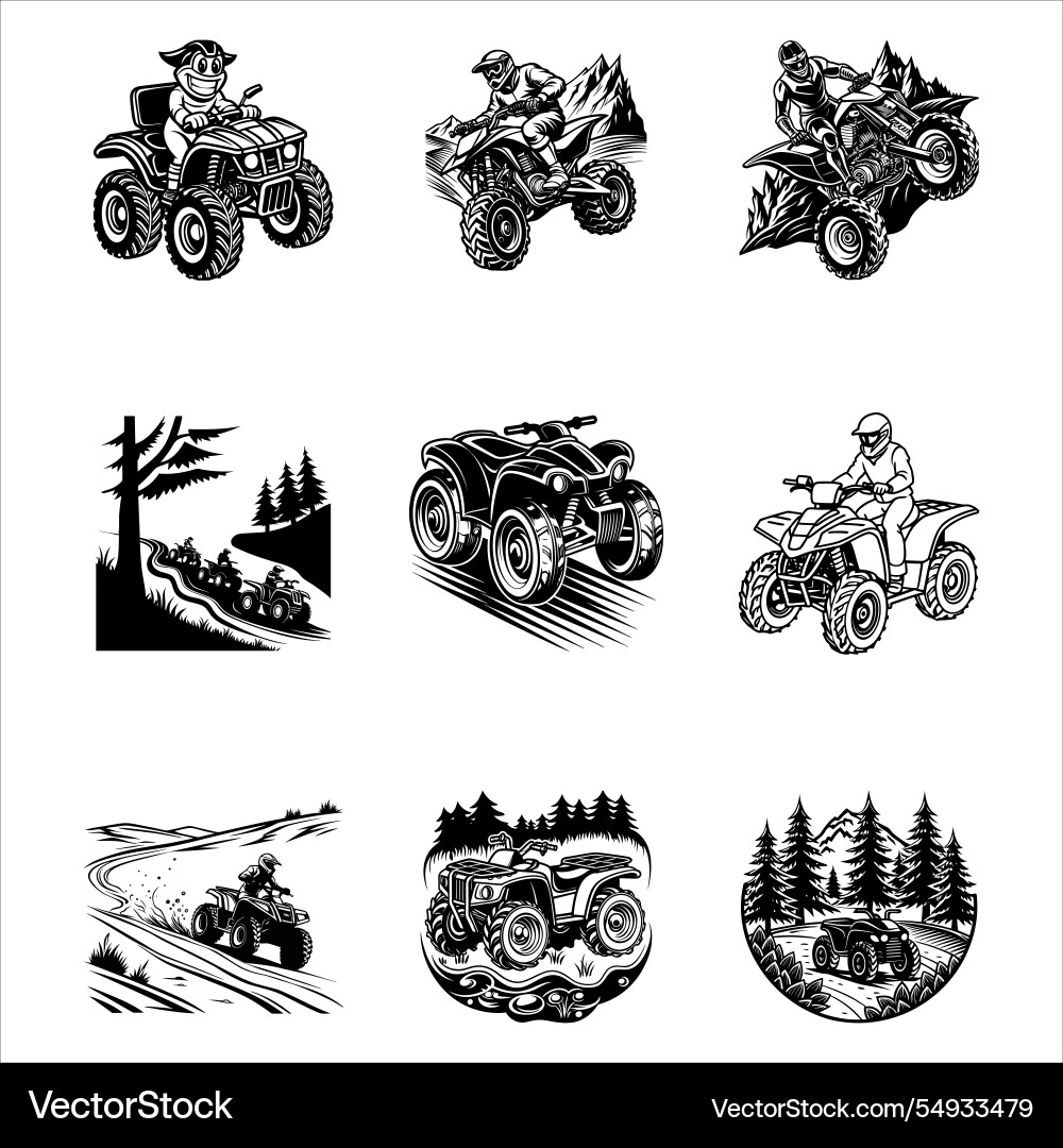 Atv bike rider performing Royalty Free Vector Image