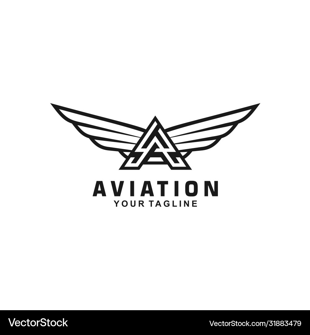 Aviation logo design template idea Royalty Free Vector Image