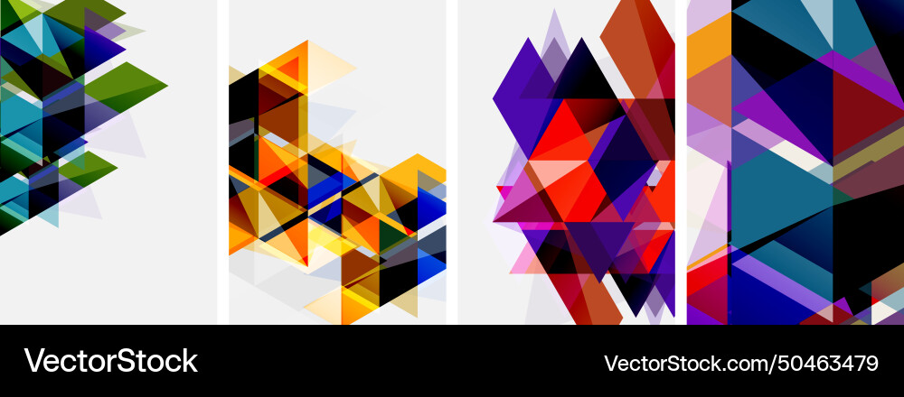 Colorful bright triangles with various colors Vector Image