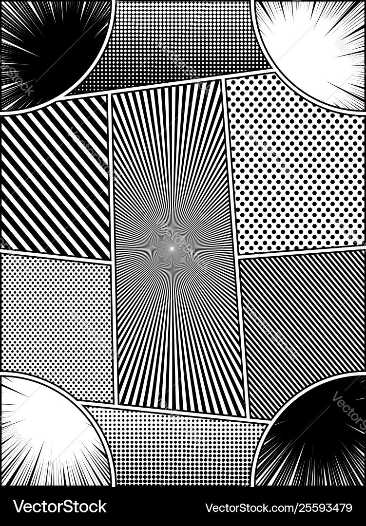 Comic monochrome vertical background Royalty Free Vector