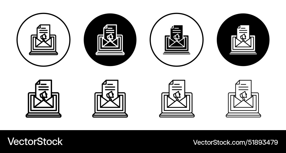 Email marketing icon set collection Royalty Free Vector