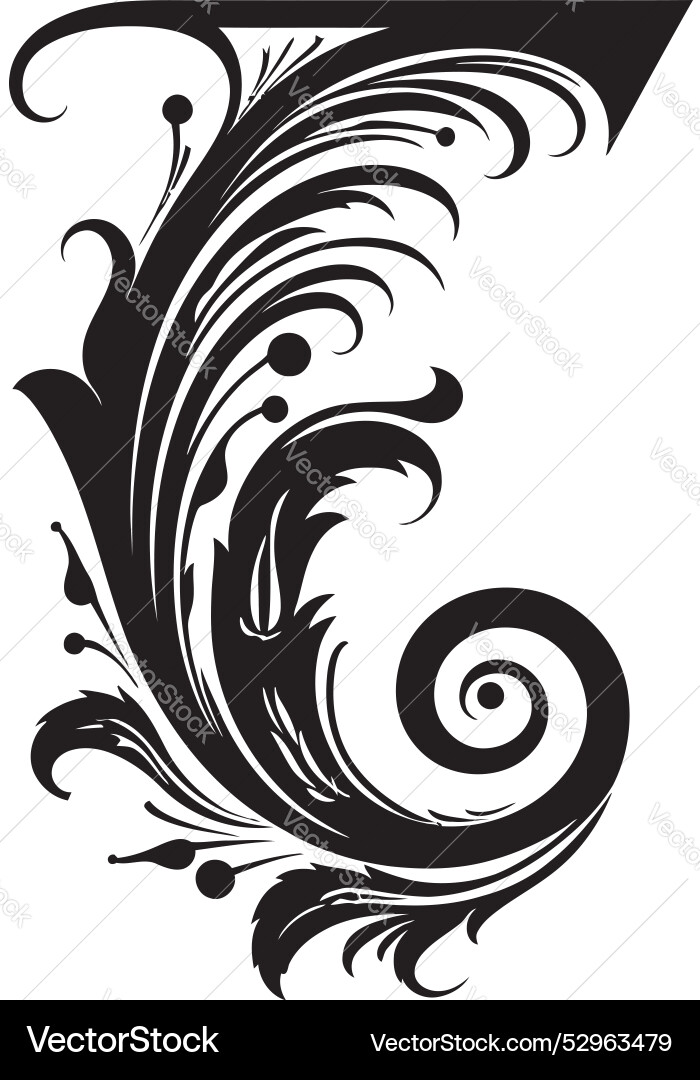 Fabled symphony mythical letter f typeface Vector Image