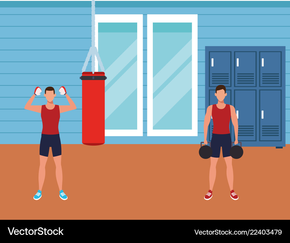 Fitness people and gym Royalty Free Vector Image