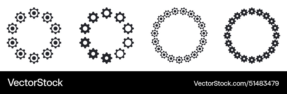 Gears circle framecog wheel mechanism round Vector Image