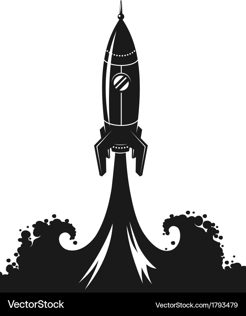 Launch of space rocket Royalty Free Vector Image