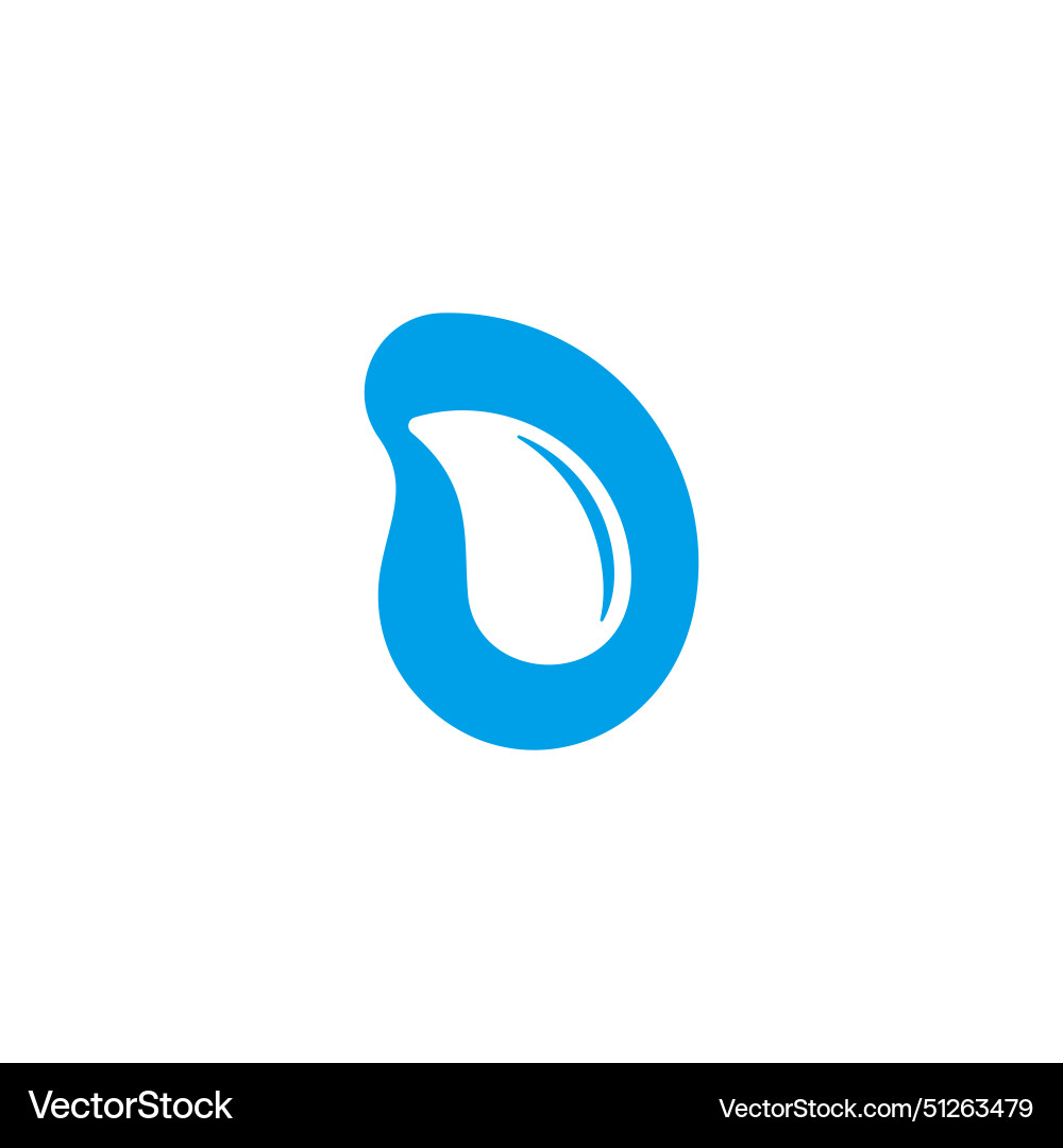 Letter d blue drop water pure symbol logo Vector Image