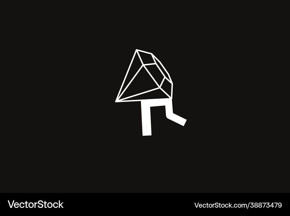 Logo letter r diamond Royalty Free Vector Image