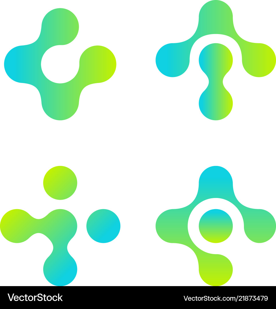 Pharmacy Logo Set - Rounded Shapes Royalty Free Vector Image