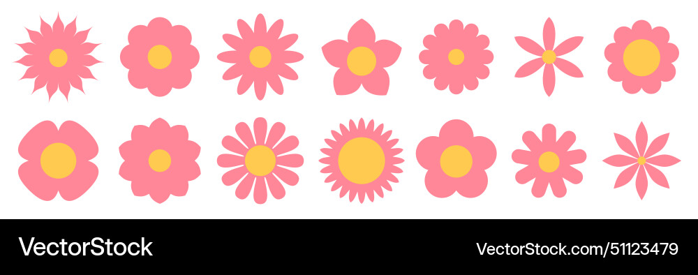 Pink floral silhouettes Royalty Free Vector Image