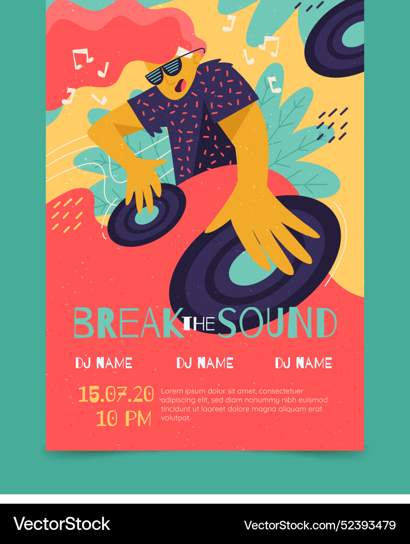 Template for music poster Royalty Free Vector Image