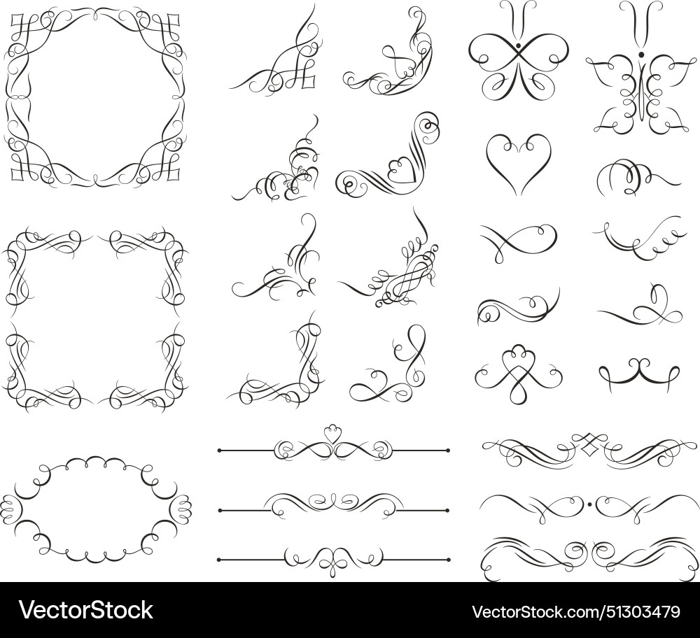 Vintage ornamental calligraphic designs Royalty Free Vector